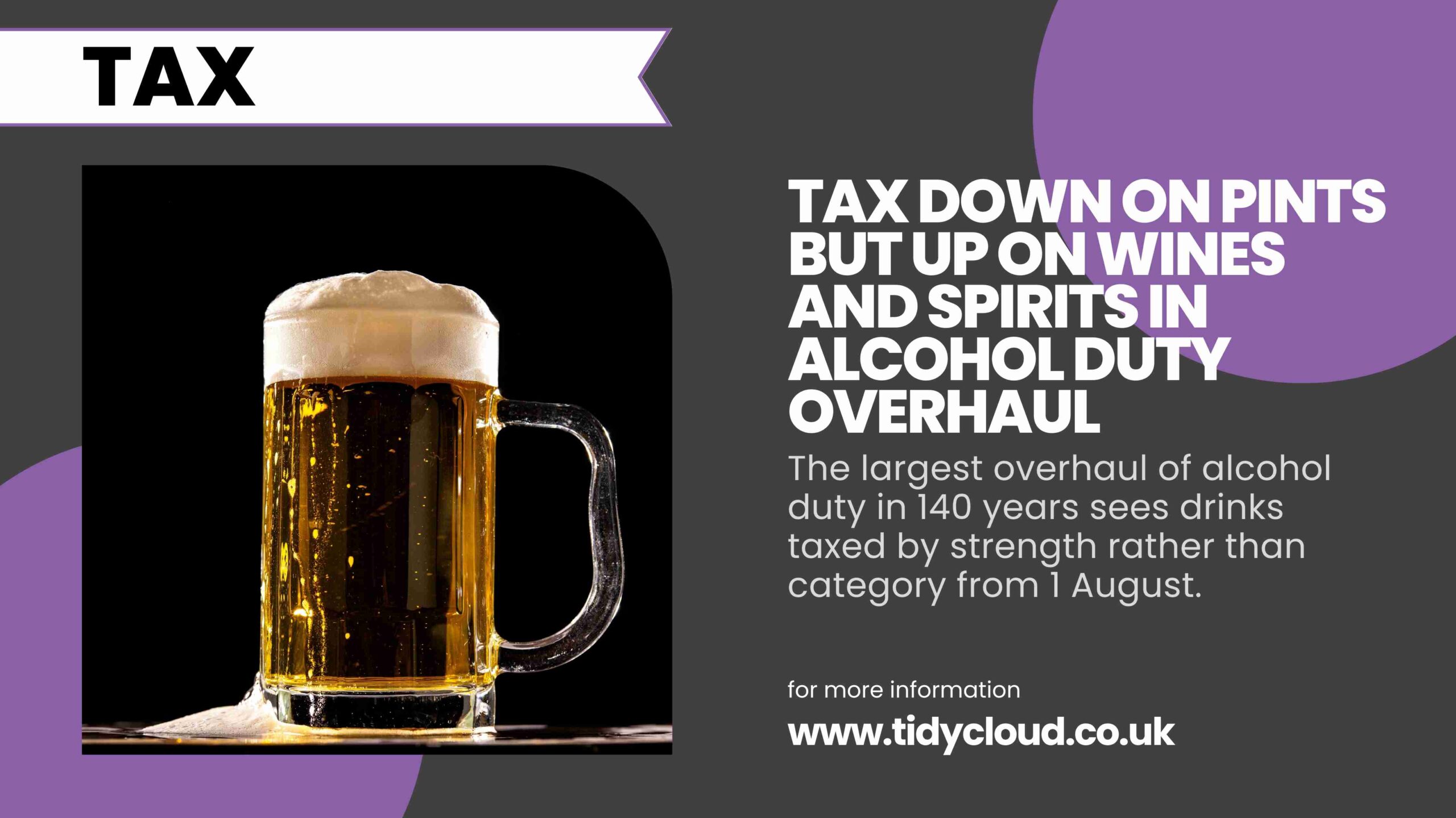 TidyCloud - Tax down on pints but up on wines and spirits in Alcohol ...