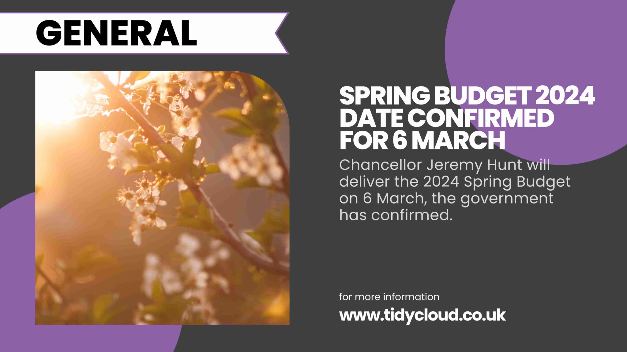 TidyCloud - Spring Budget 2024 date confirmed for 6 March