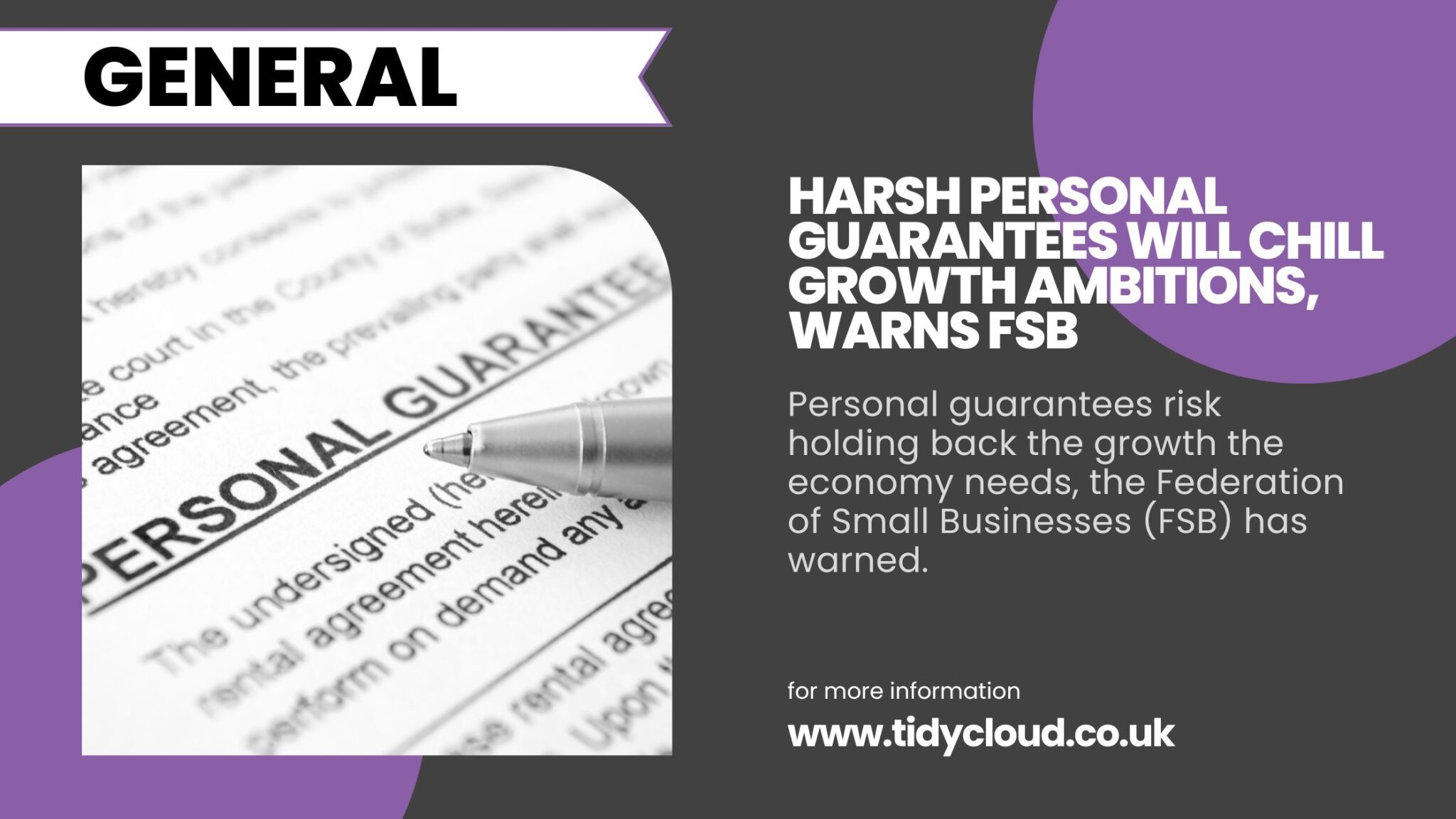 TidyCloud - Harsh personal guarantees will chill growth ambitions ...